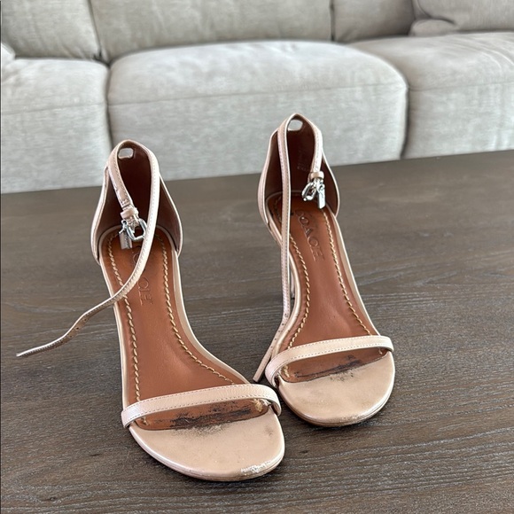 Coach | Shoes | Coach Tan Stiletto Heels With Ankle Strap | Poshmark